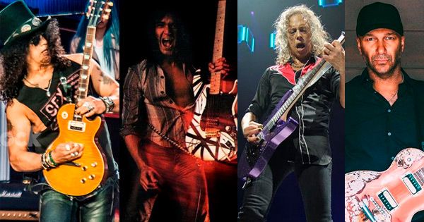 Slash (Guns N’ Roses), Kirk Hammett (Metallica) y Tom Morello (Rage Against the Machine) rinden ...