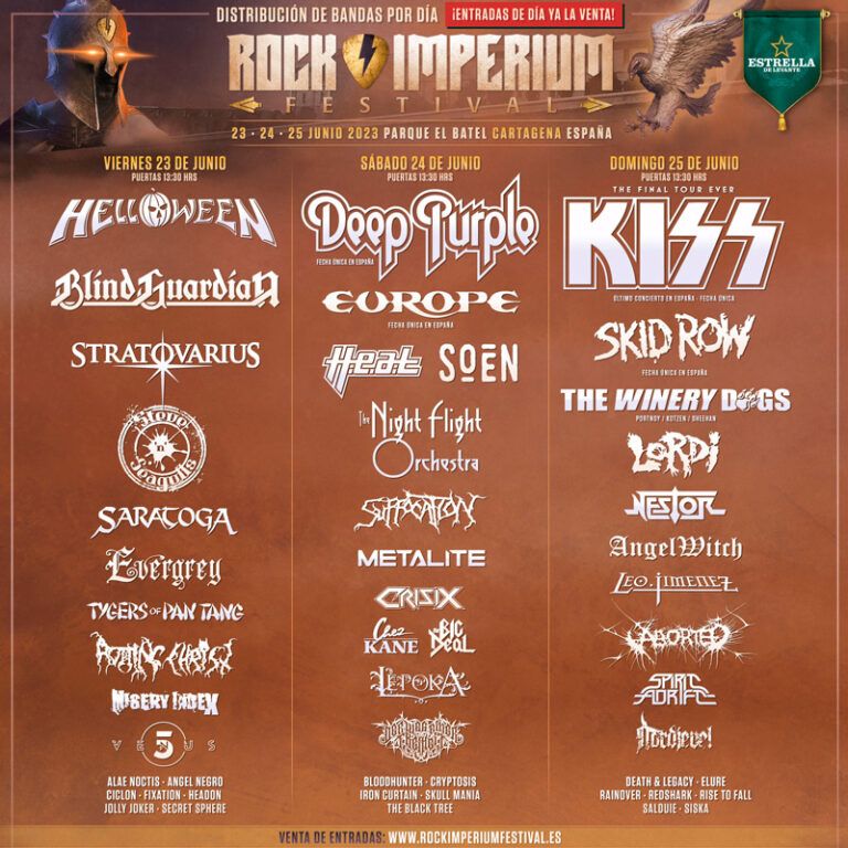 Rock Imperium Festival anuncia su cartel por días con Kiss, Helloween, Deep Purple, Blind ...